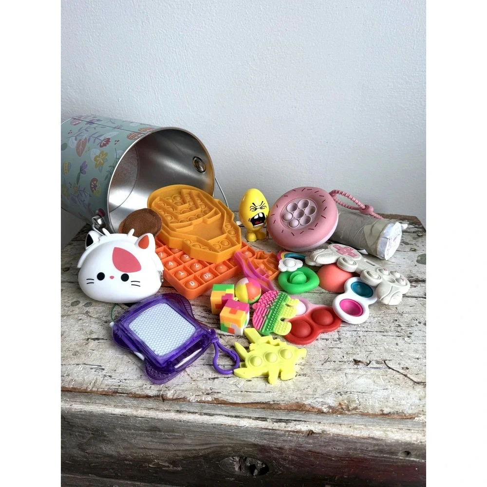 Toys | Kids Fidget Toy Lot Sensory Pop It Dimple Variety Pack In Happy ...